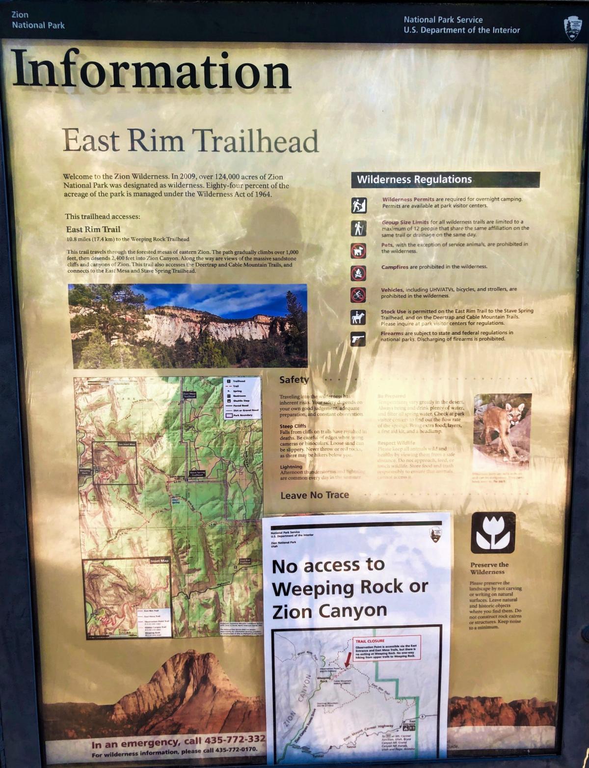 Zion National Park - East Rim Trail - Grey Otter Outventures®